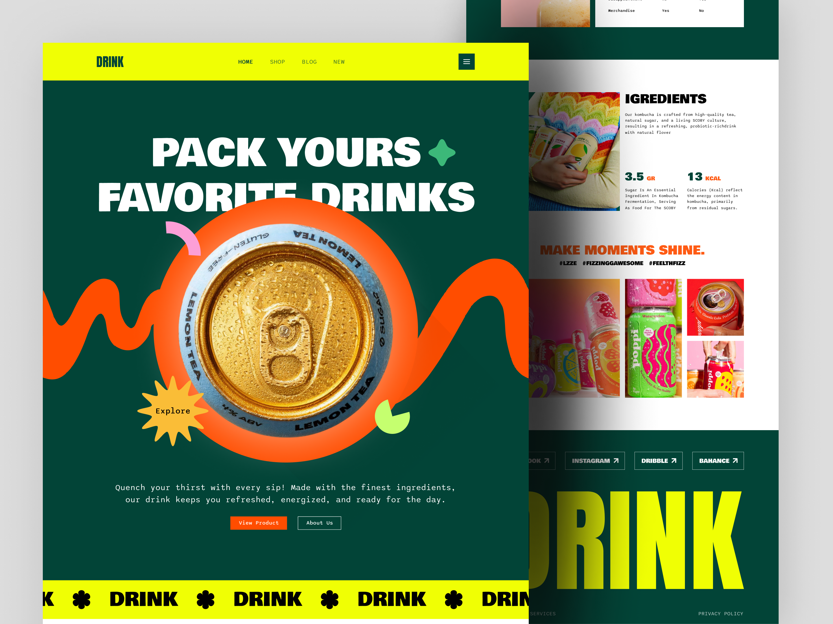 Refreshing Drink Landing Page UI by Sahil Savaliya on Dribbble