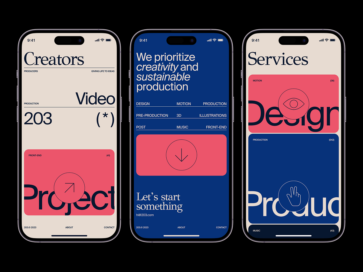 203 Digital Studio Mobile Concept by Lay on Dribbble