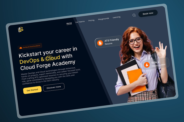 Cloud Forge Academy – Hero Section Design by Muhammed Amir on Dribbble