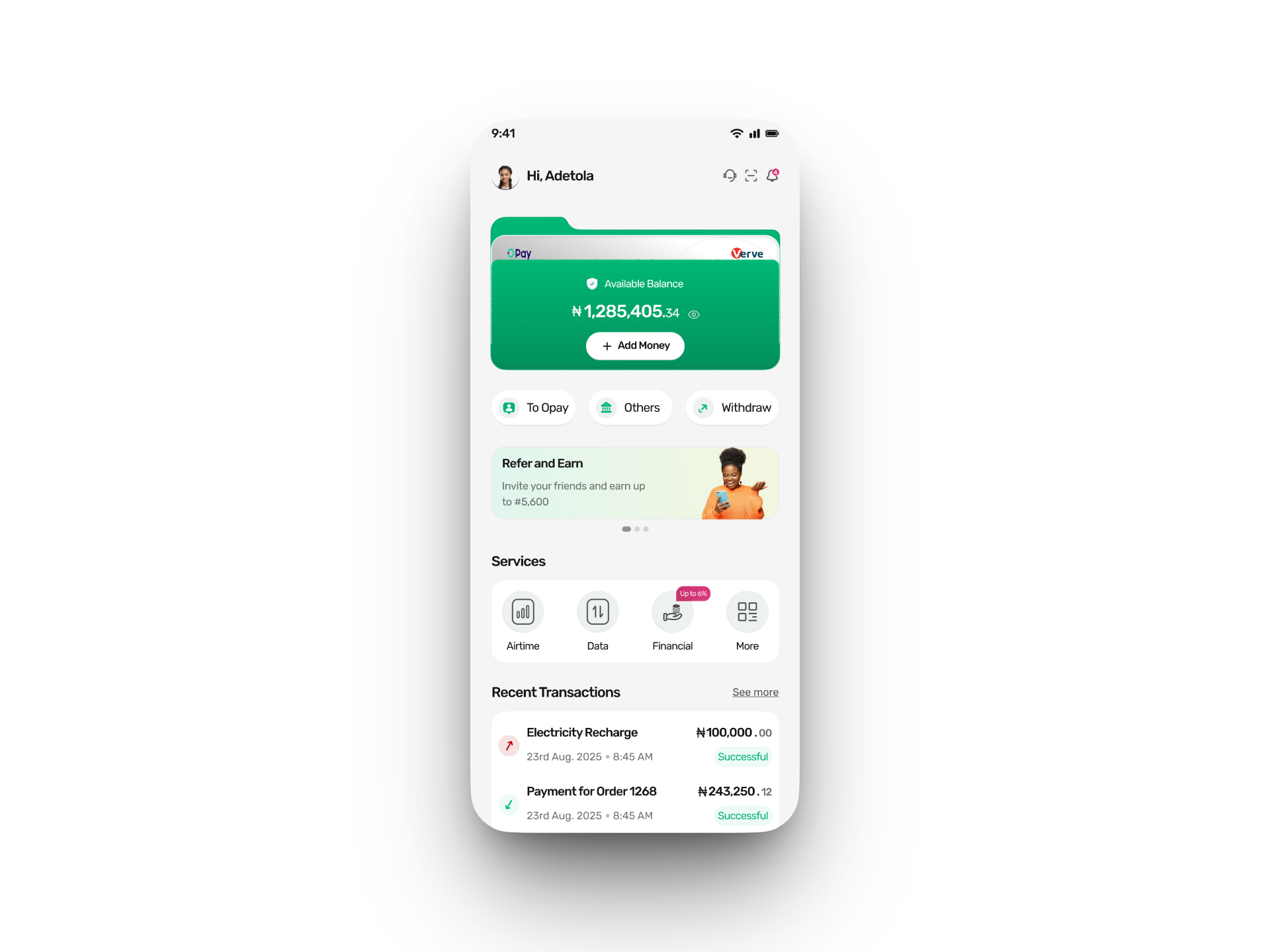 UI Design Concept for Opay's Home Screen by Adetola Oyero on Dribbble