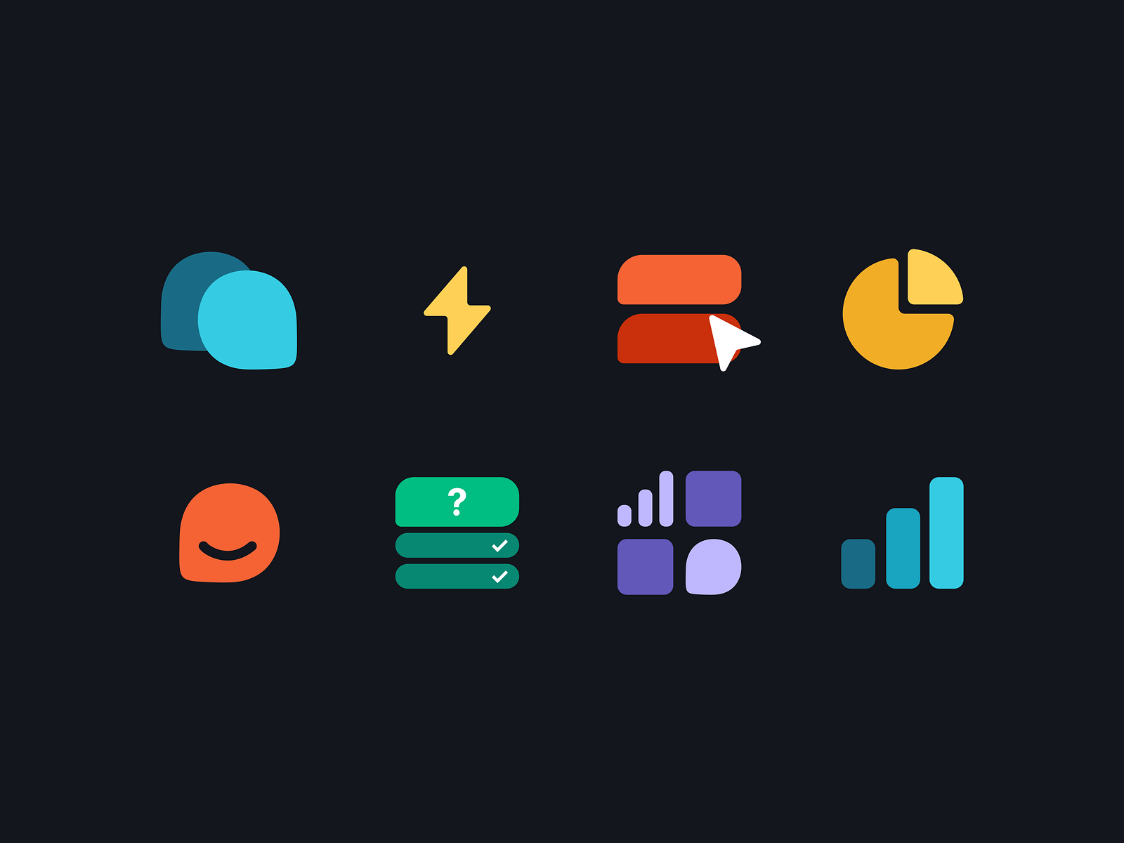 Playful icon set from Pitch Deck by Florentin Walter for inga on Dribbble