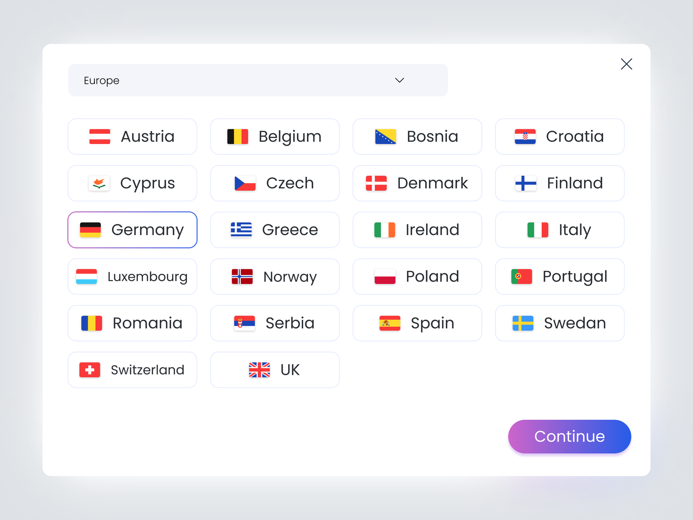 Language Selection UI - Pop Up by UIOVIA ® on Dribbble