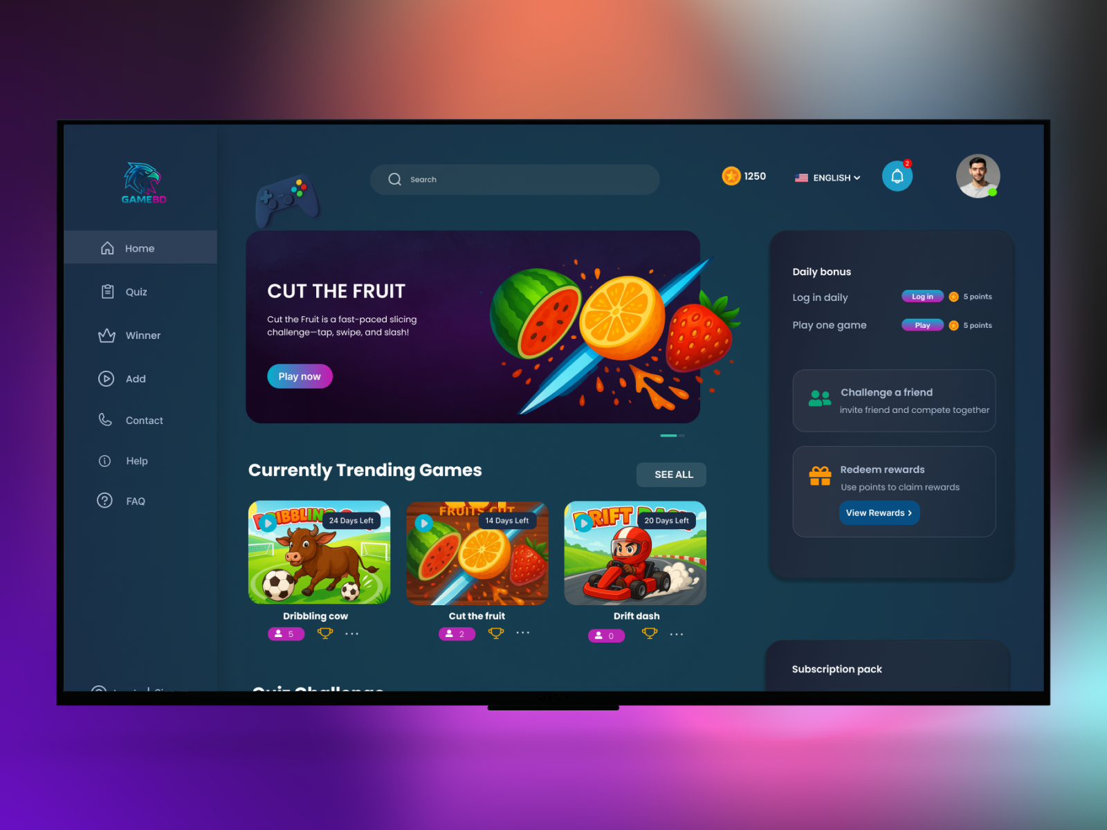 Gamified platform website UI Design- GAMEBD (bKash Game Portal) by ...