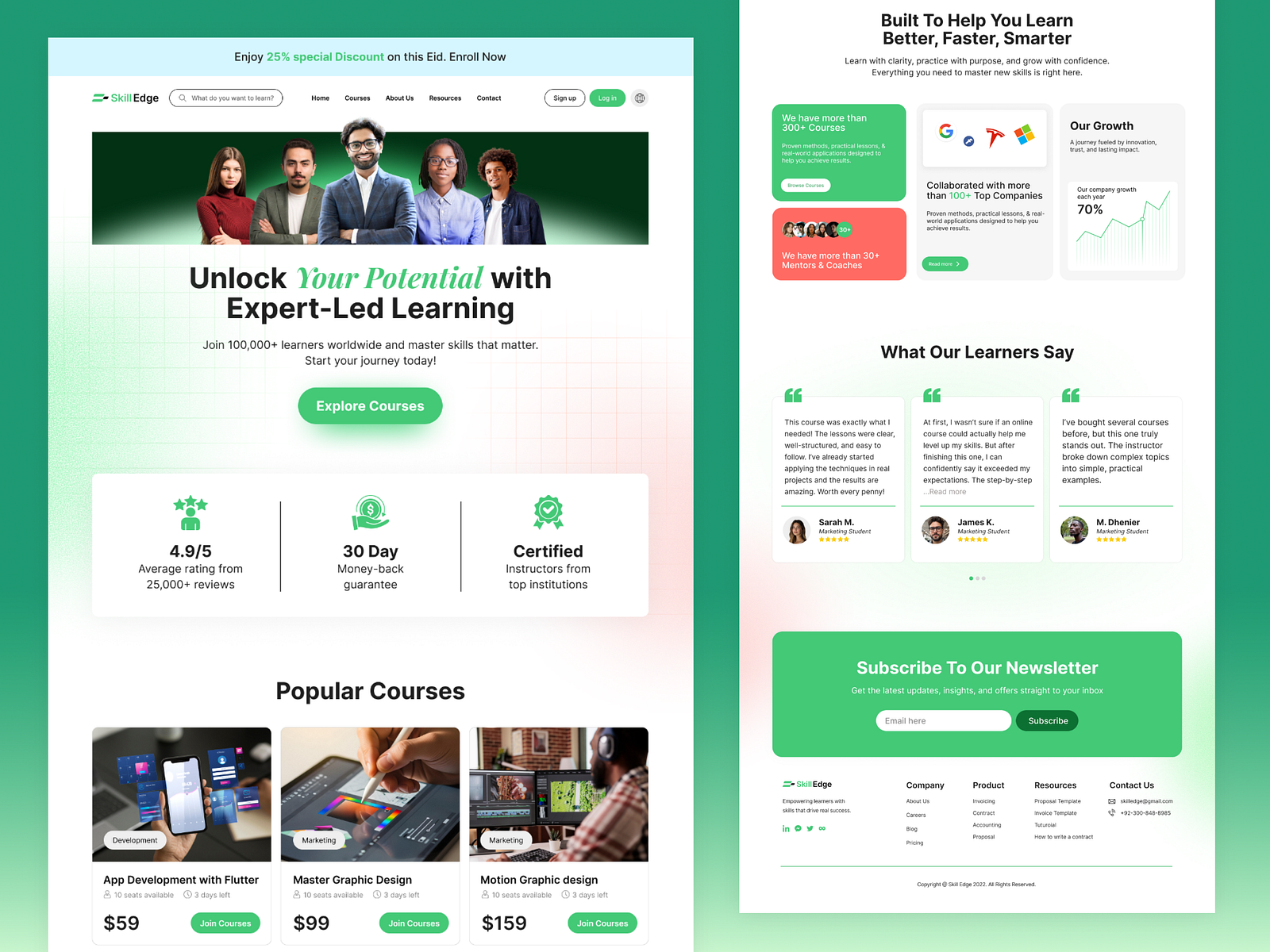 Skill Edge Learning Platform Landing Page by Rokonuzzaman Kakon on Dribbble