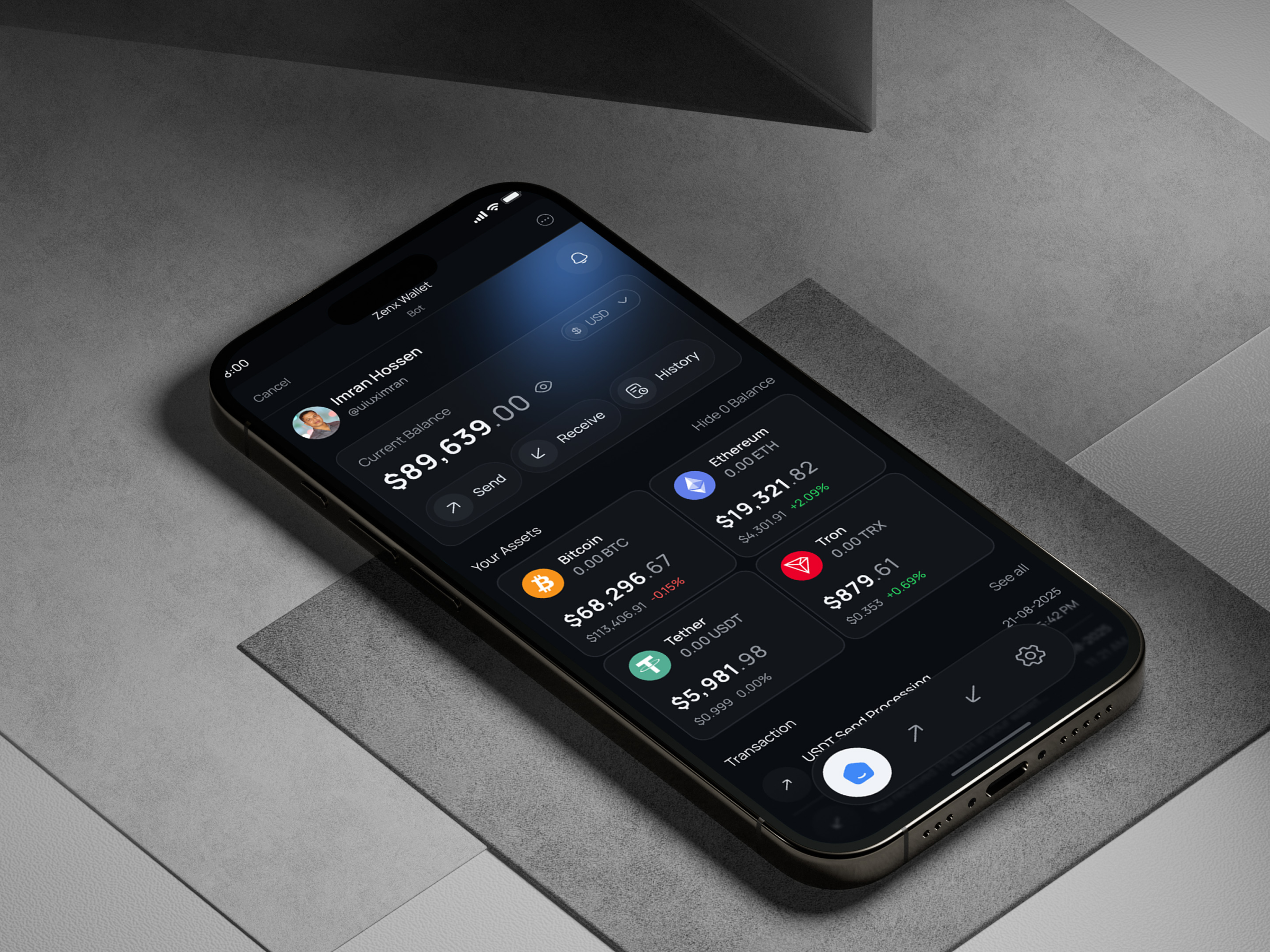 Crypto Receive Flow - Mobile app by Imran Hossen on Dribbble