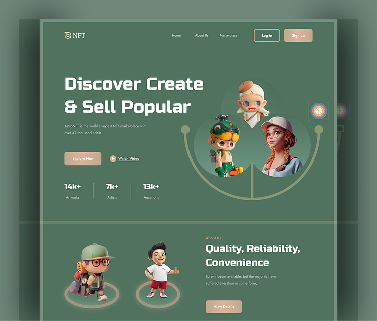 NFT Marketplace Landing Page by Eftear Ahmed on Dribbble