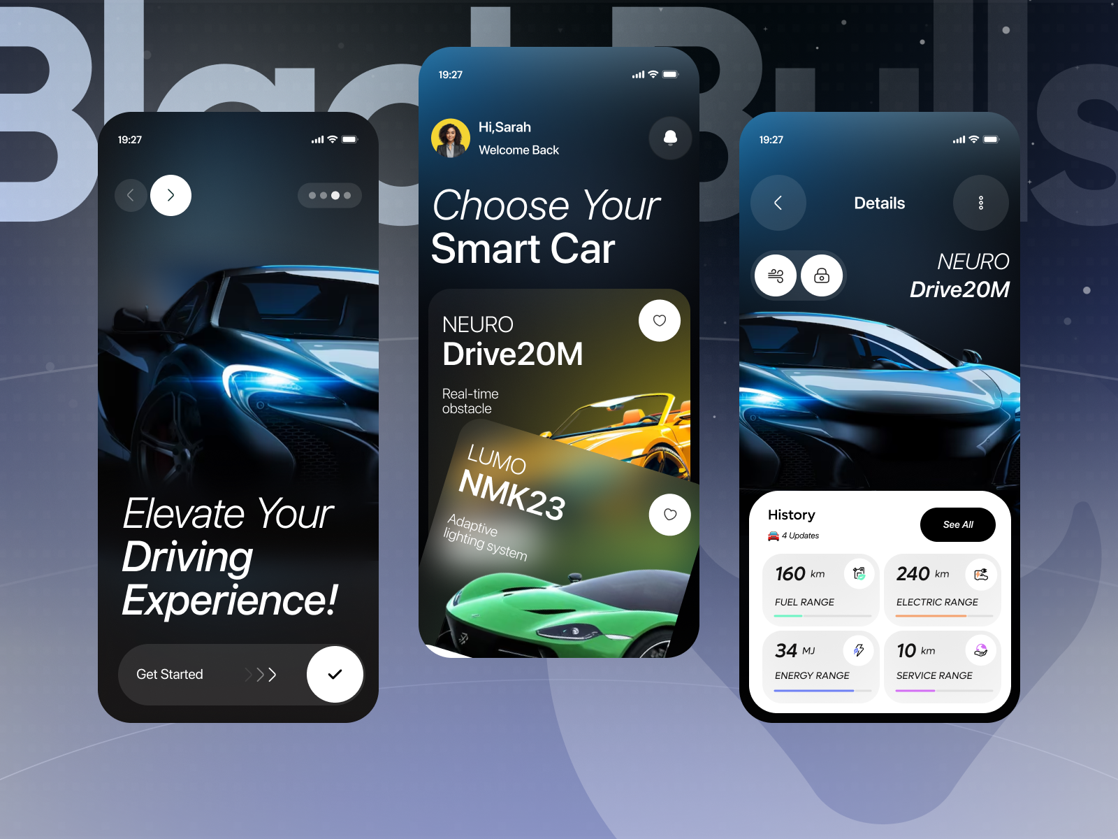 Car assistant mobile application ui design by Black Bulls on Dribbble