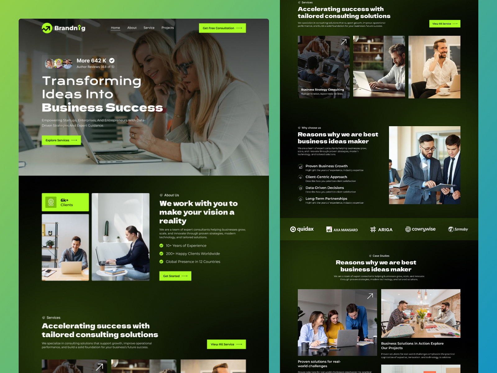 Business Consulting Landing Page Design by Md. Sajib Mia on Dribbble