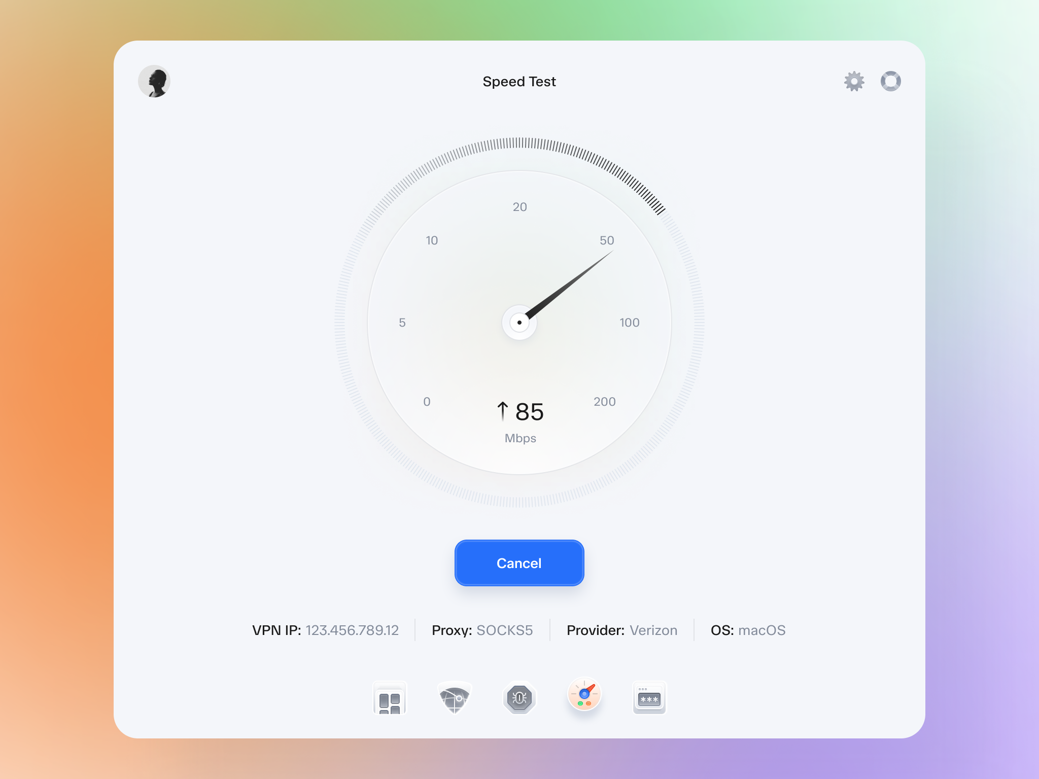 Internet Security and Privacy App - Speed Test by Damir Cosic on Dribbble