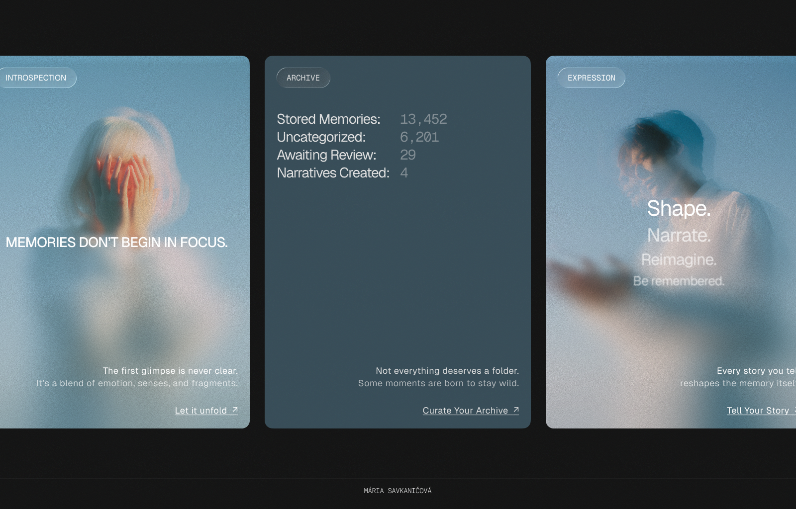 UI Cards (Memories in Motion) by Mária Savkaničová on Dribbble