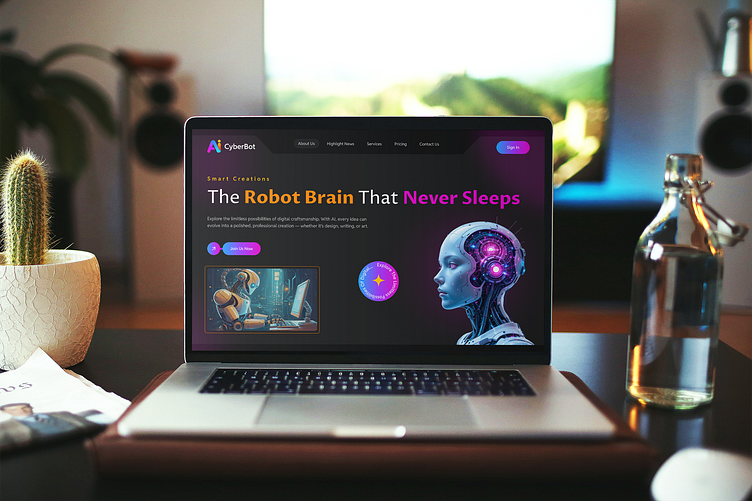 CyberBot – Futuristic AI & Robotics Website Design by Inam ullah on ...