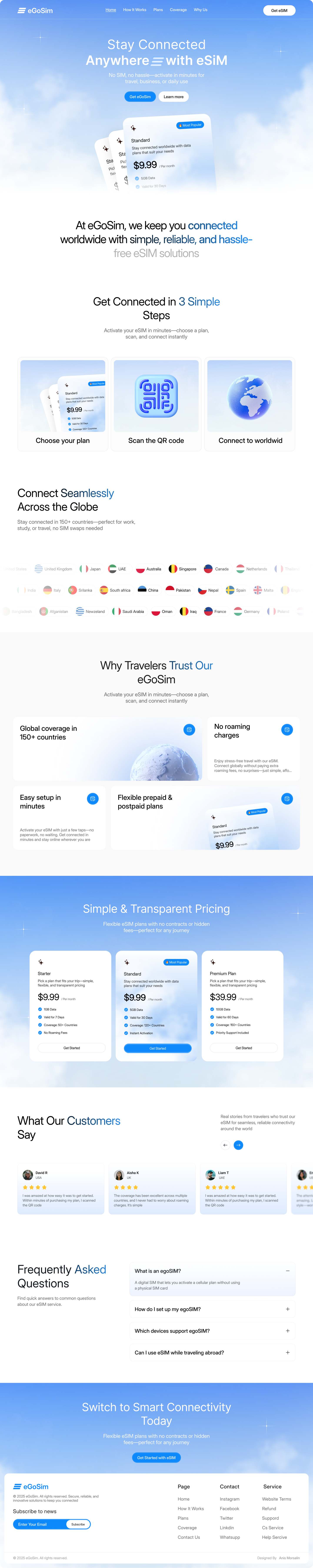 eGoSim - Website design for E-Sim card management by Anis Morsalin on ...