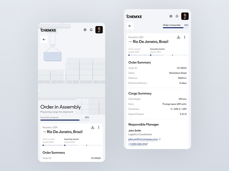 Logistics Mobile App Dashboard UI/UX – Order & Shipment Status by ...