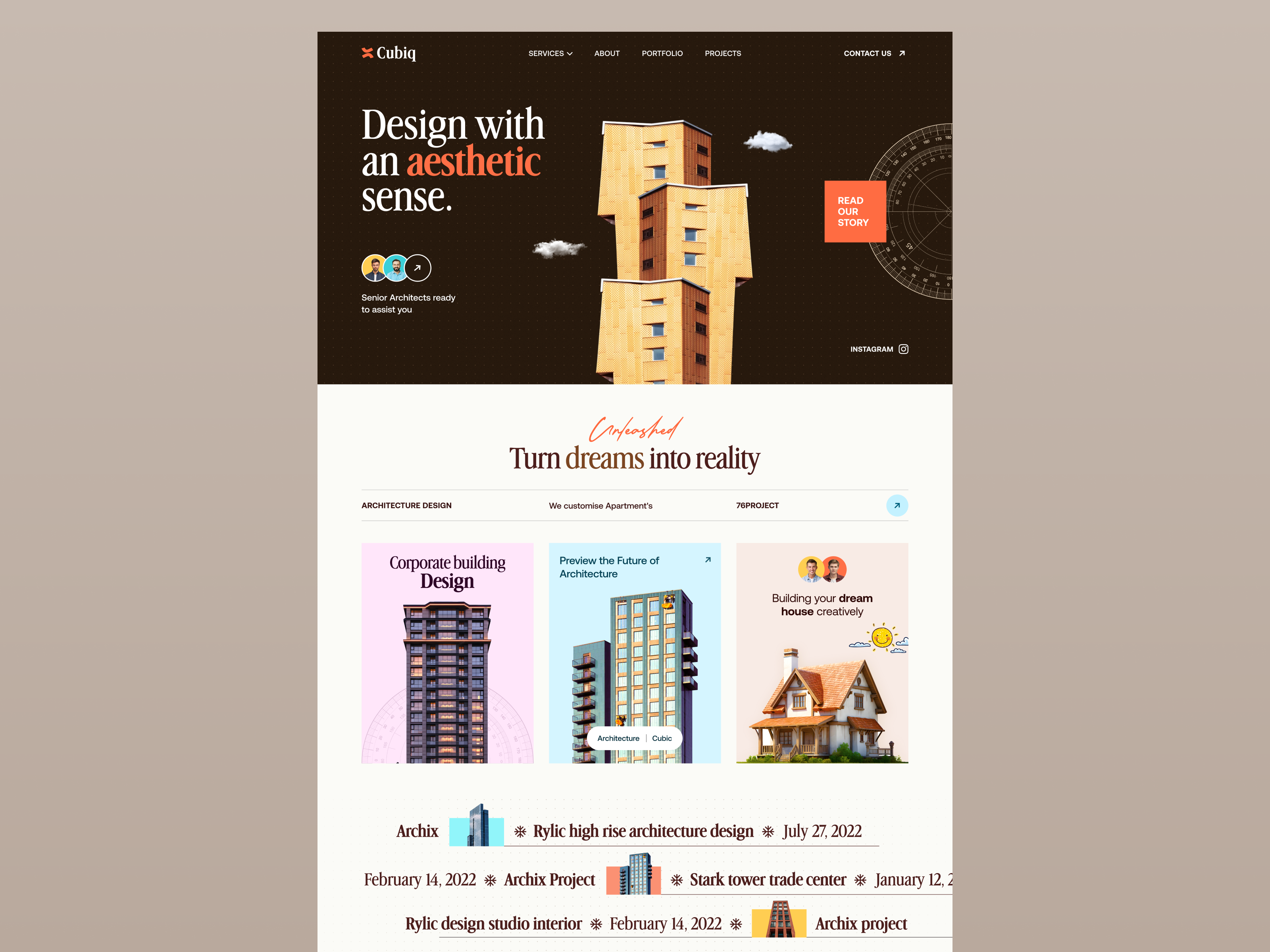 Cubiq - Architecture Website by Rylic Studio on Dribbble