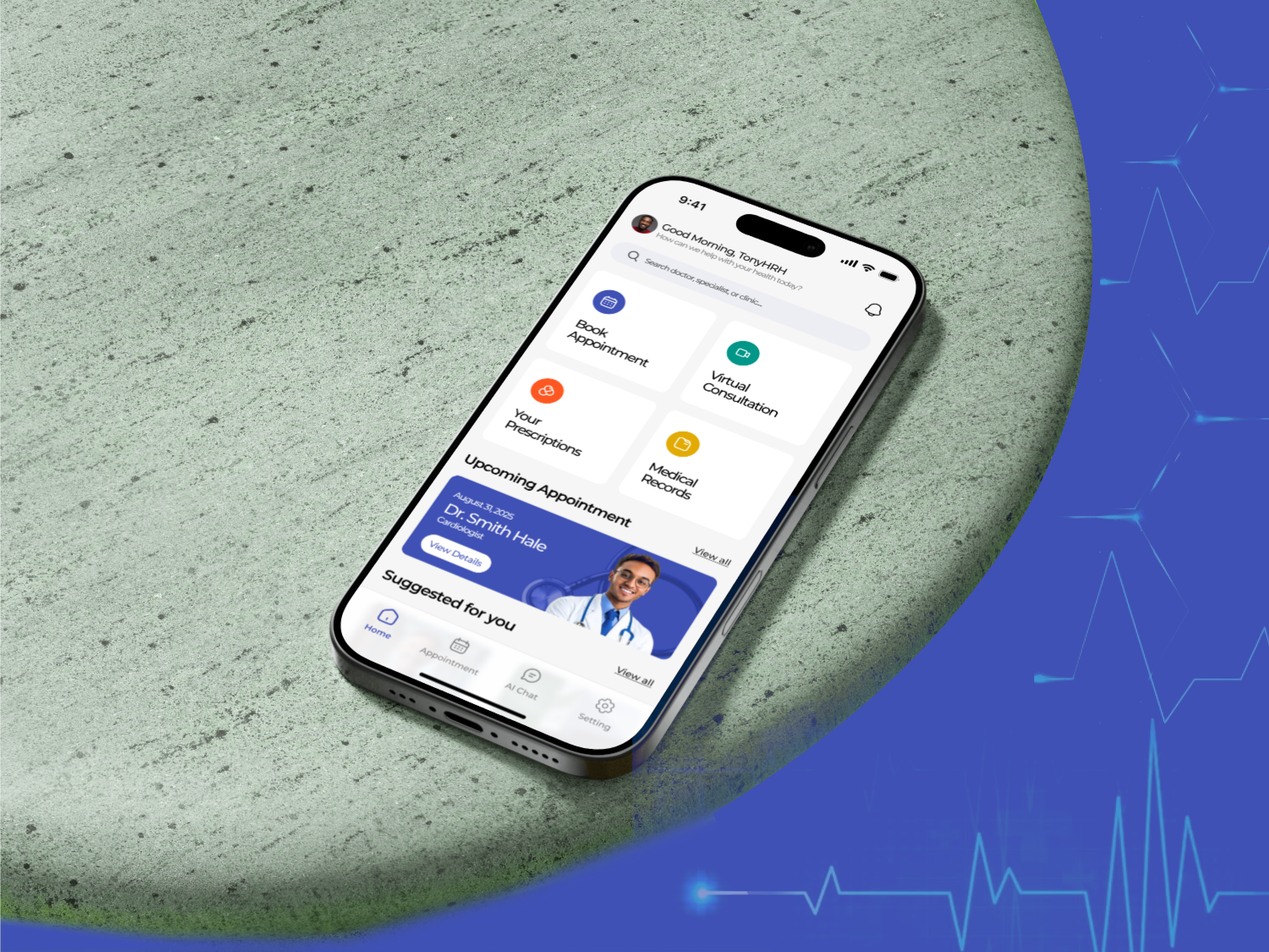 AI HEALTHCARE AND APPOINTMENT APP by Tony HRH - Disturbing Designer on ...