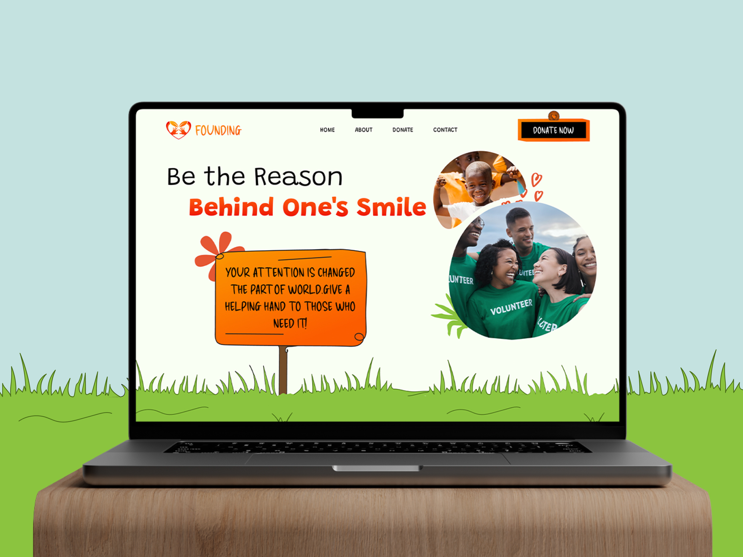 Founding - Charity Donation Landing page by Attractive UI on Dribbble