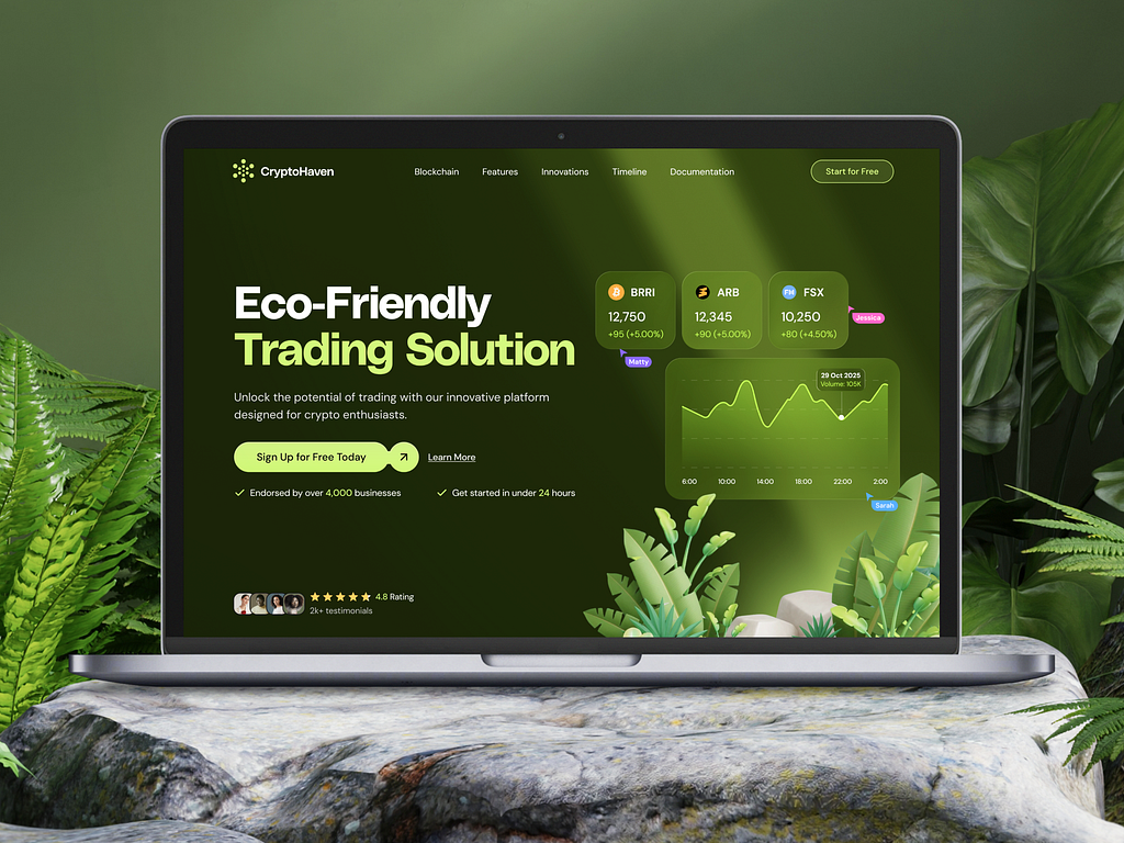 Eco-Friendly Trading Website by Blabb Studio on Dribbble