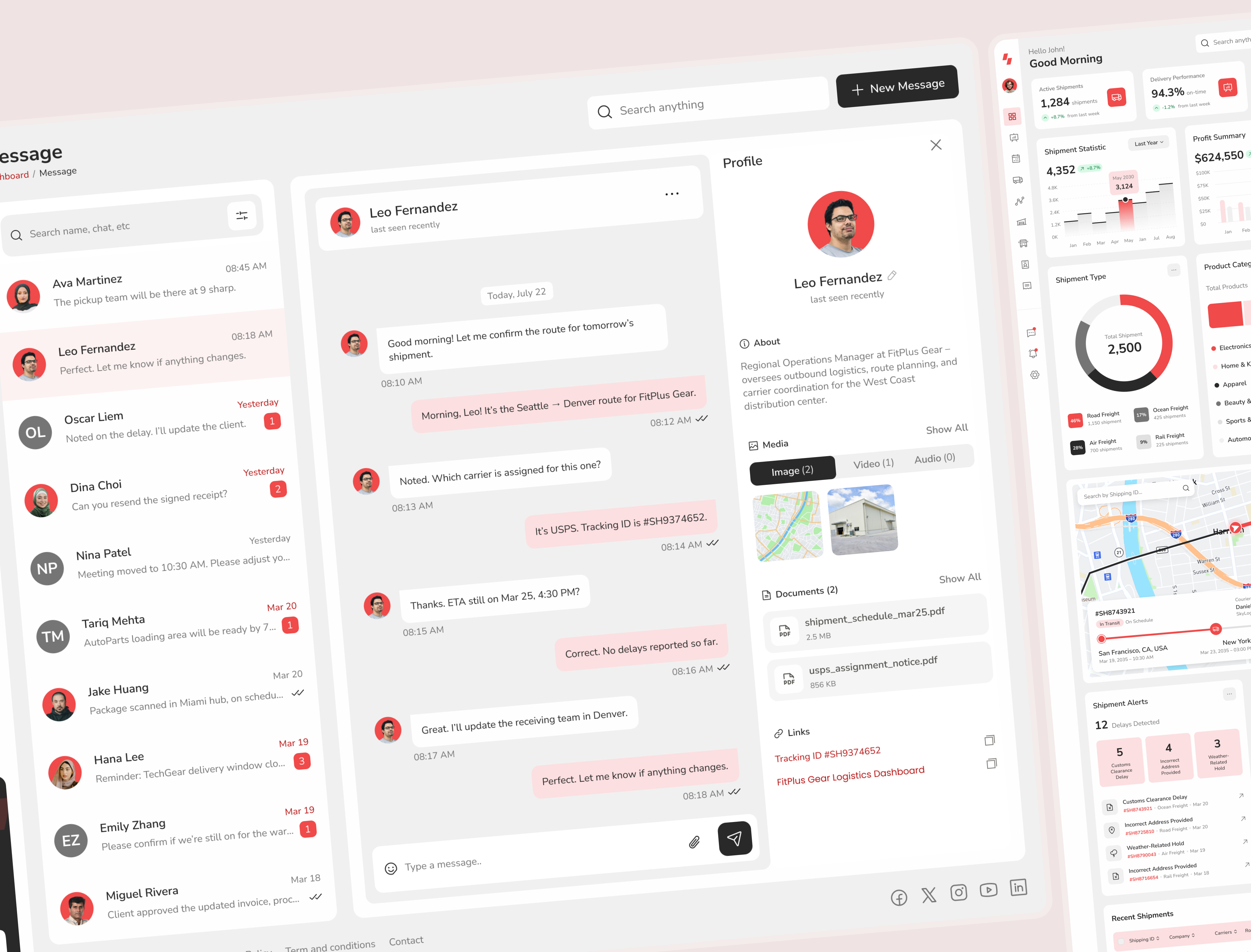 ShipNow Dashboard V2 & Message – Shipping Management Dashboard by Ahmad S. Afandi for Peterdraw ...