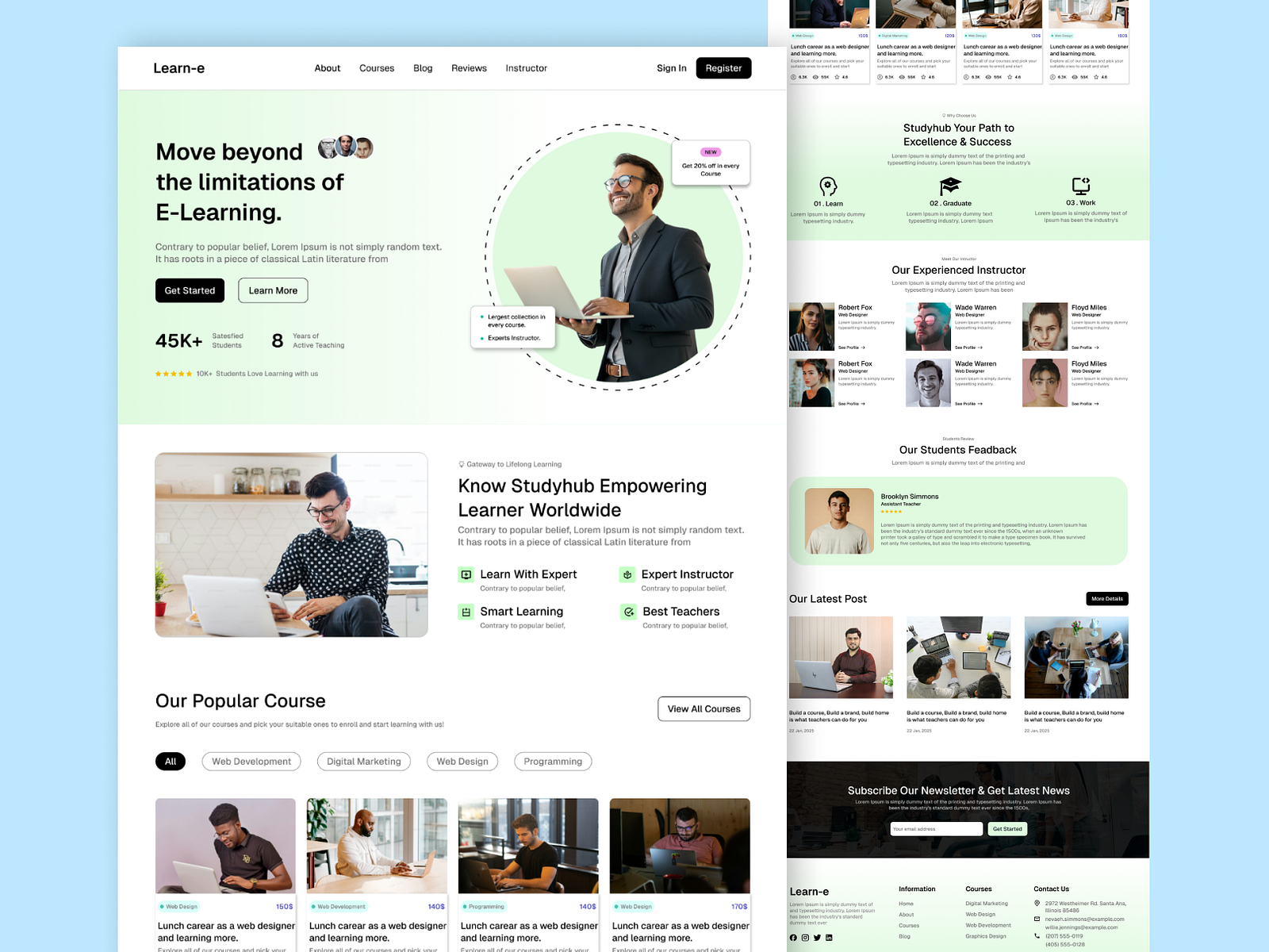 E-Learning Website UI/UX is here to make education intuitive, in by ...
