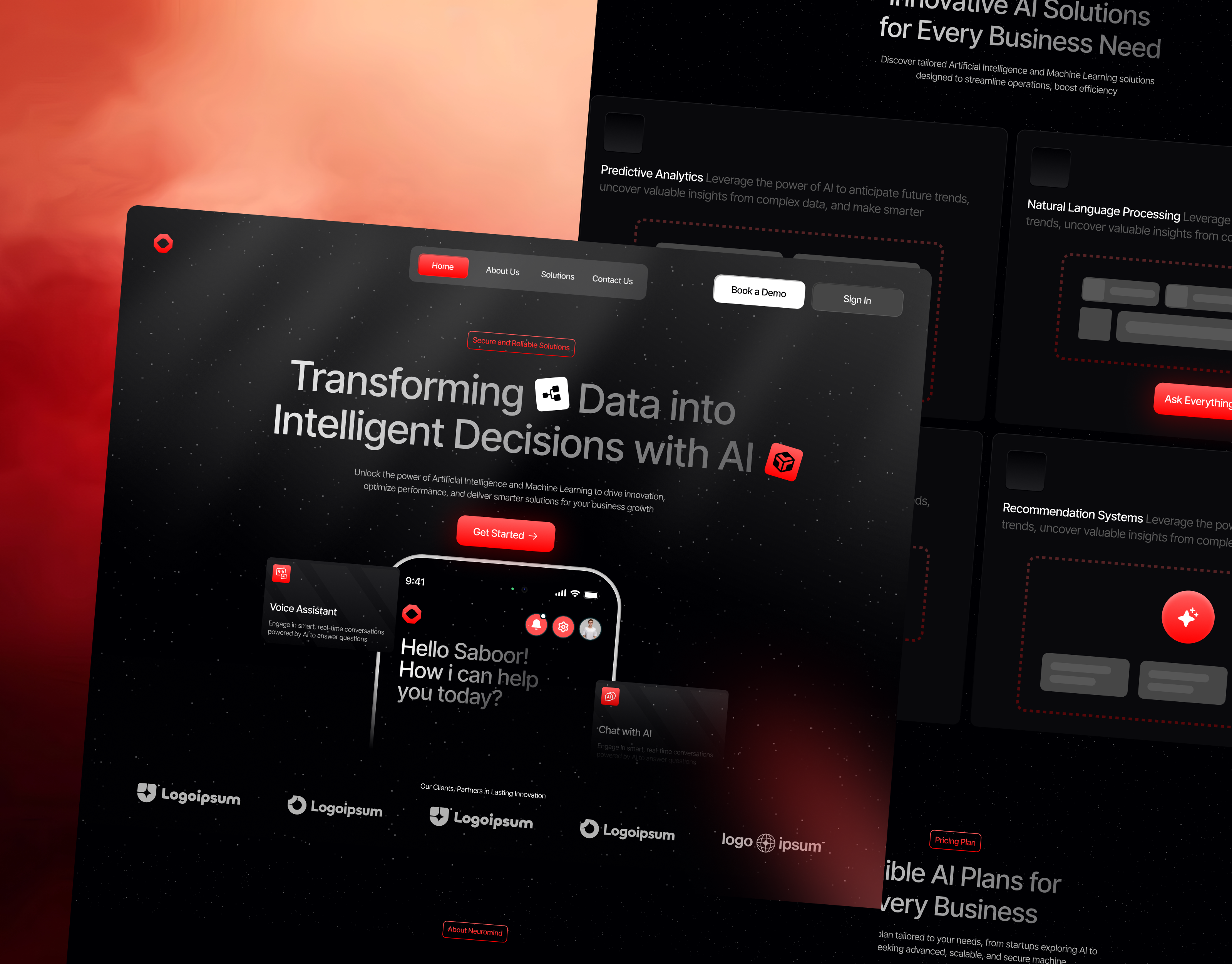 Mindlayer – AI & Machine Learning Website by Wizerdui on Dribbble