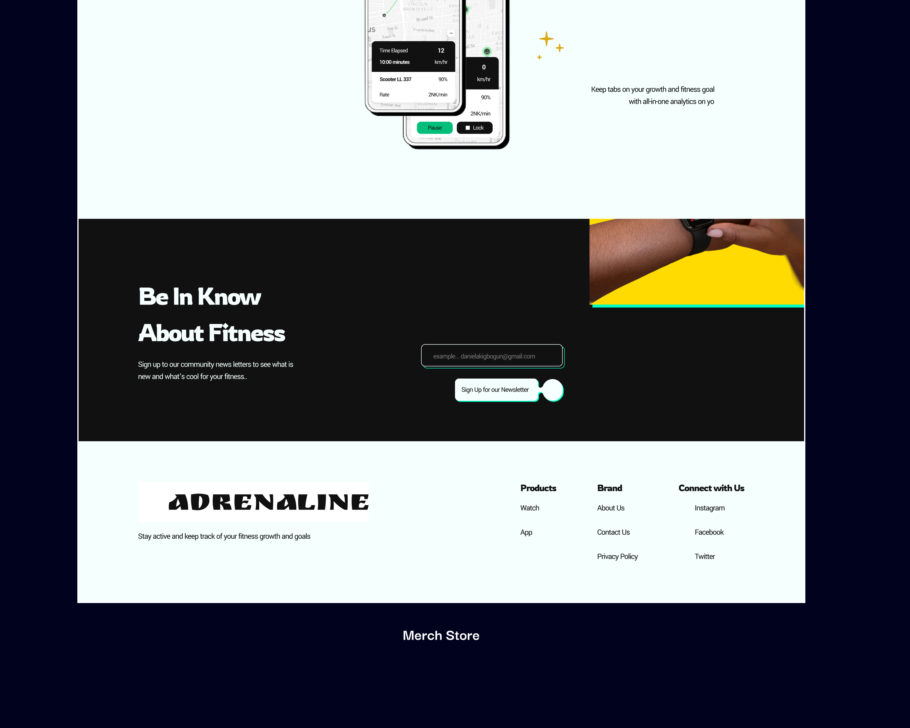 Adrenaline - Wearable Fitness Tracker Website UI Design by Samuel ...