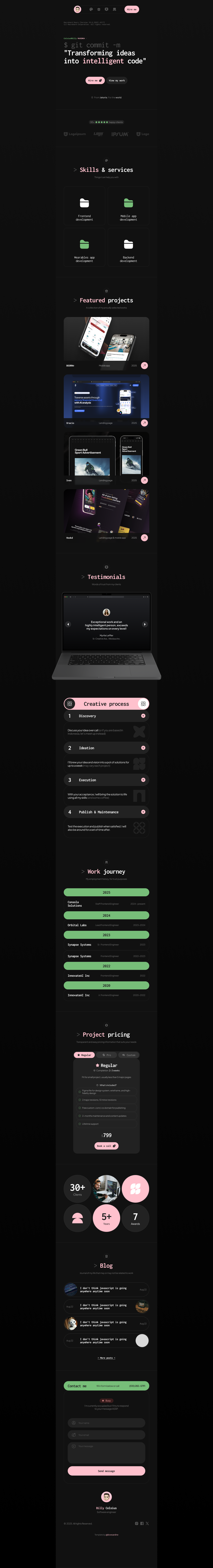 brave: developer portfolio website design by Krisnandika on Dribbble
