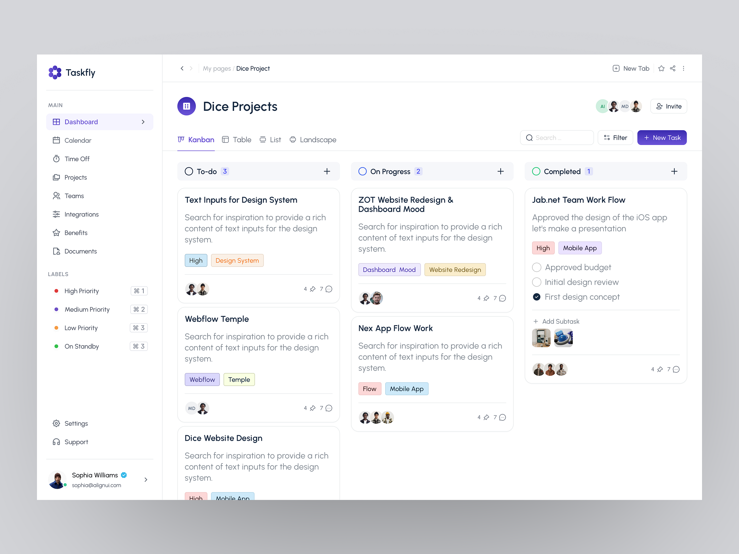 Taskfly Dashboard UI by Simply Craft Studio on Dribbble