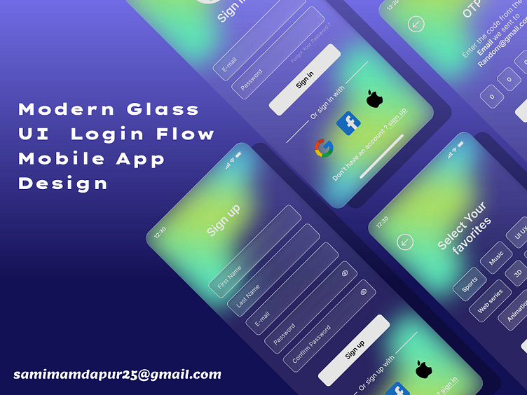 Login Flow for Mobile – Modern Glass UI by Sami Mamdapur on Dribbble
