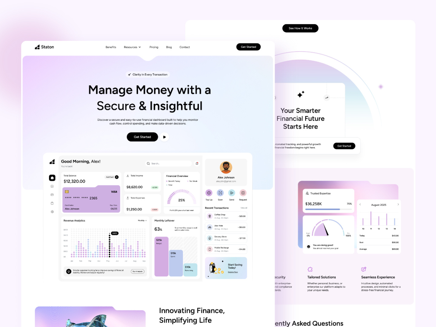 Staton - Finance Website by Vijay Bhuva on Dribbble