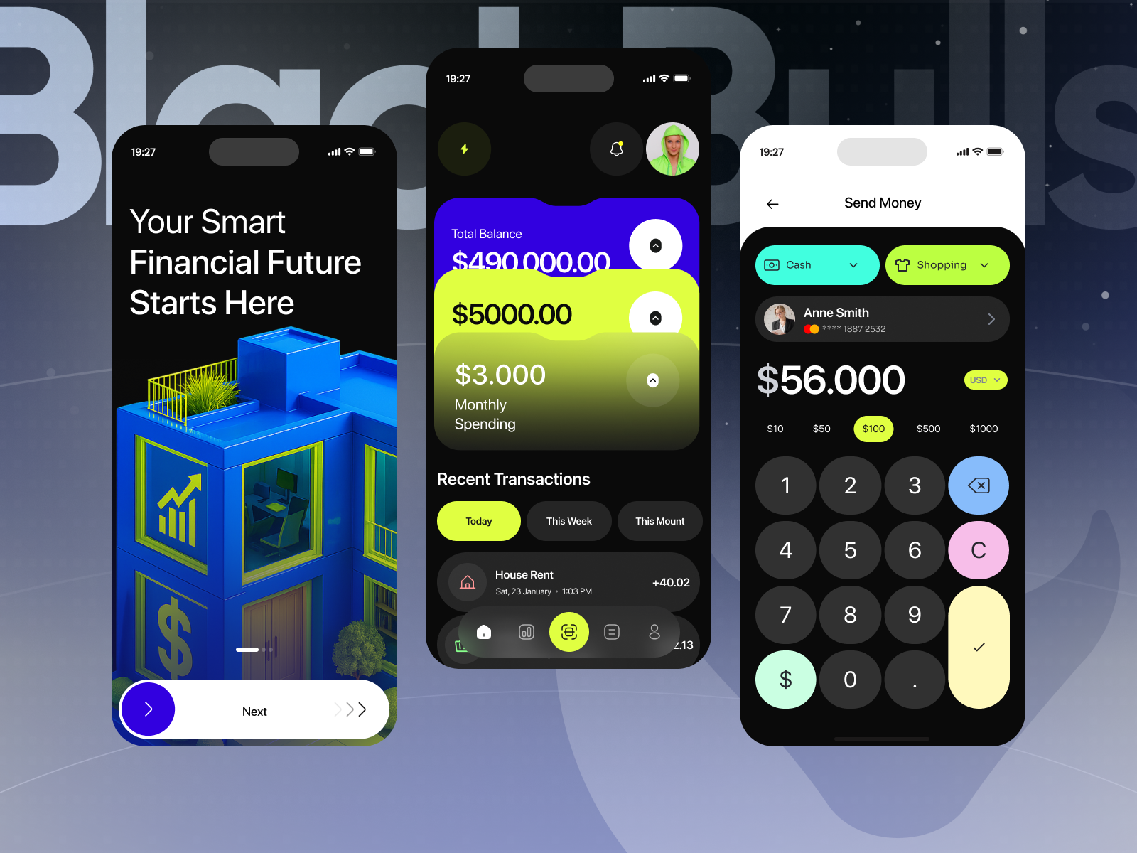 Finance mobile application ui design by Black Bulls on Dribbble