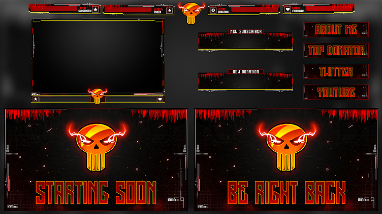Skull Gaming Overlay Pack by Twitch Buddies on Dribbble
