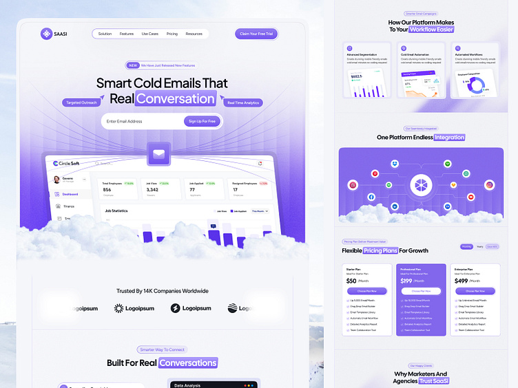 Cold Email Software- SAAS Landing Page by FleexStudio | Web Design ...