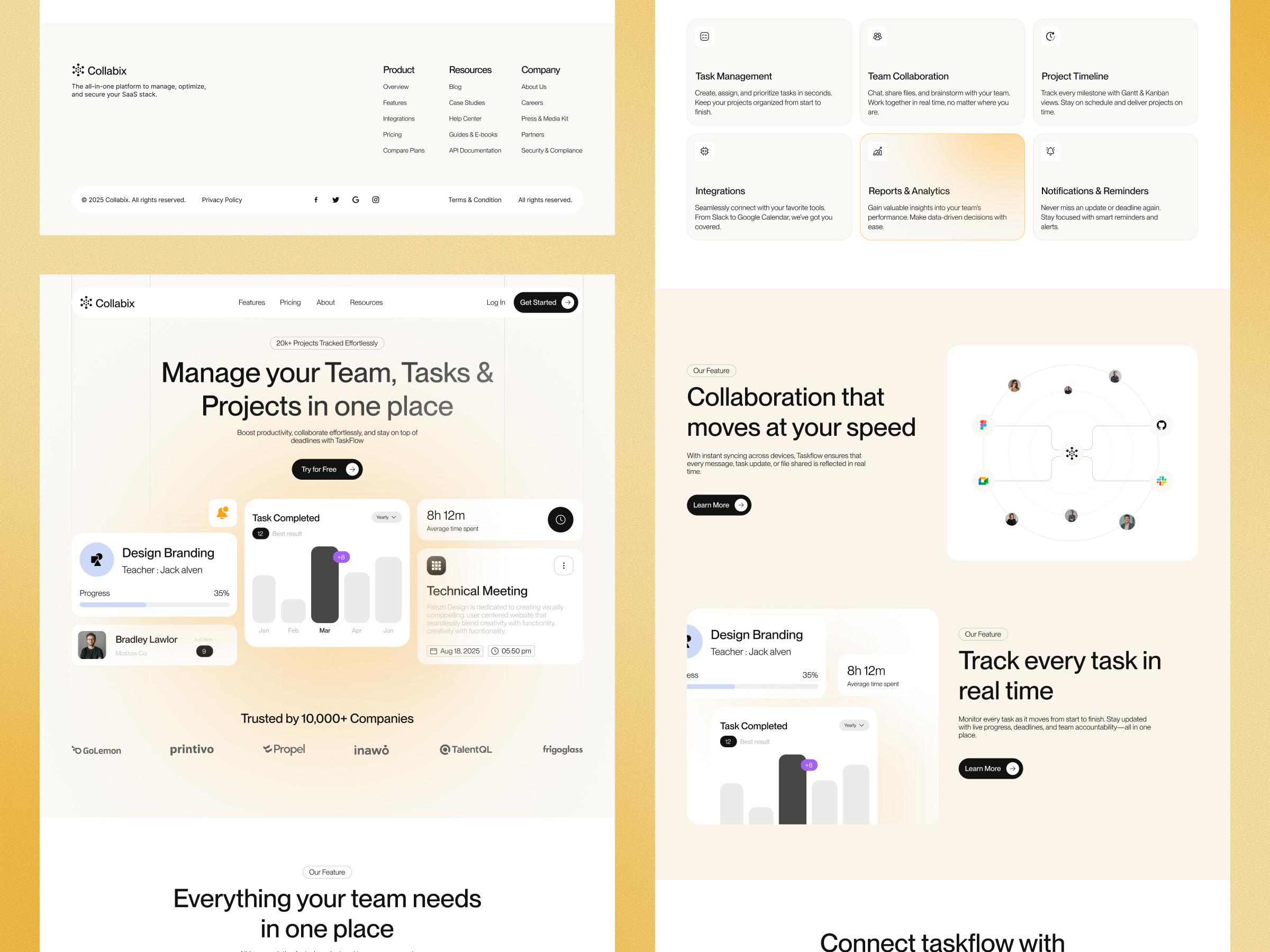 SaaS Landing Page Design – Task & Team Collaboration Website by Jabel ...
