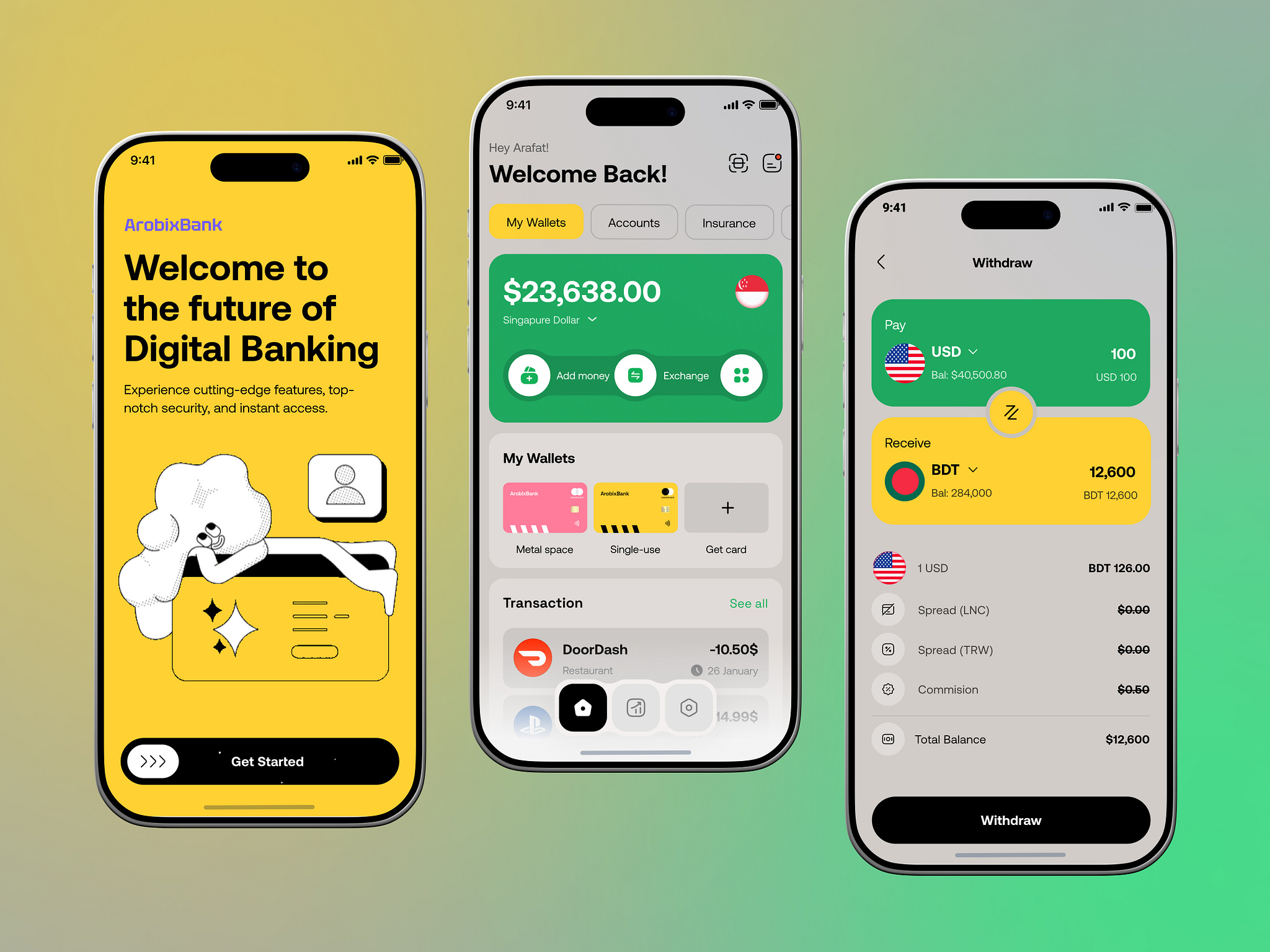 Digital Banking Mobile App Design by Arafat.uix for Arobix Design on ...