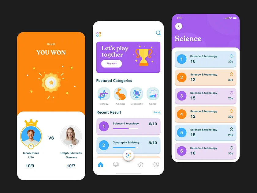 Quiz App designs, themes, templates and downloadable graphic elements ...
