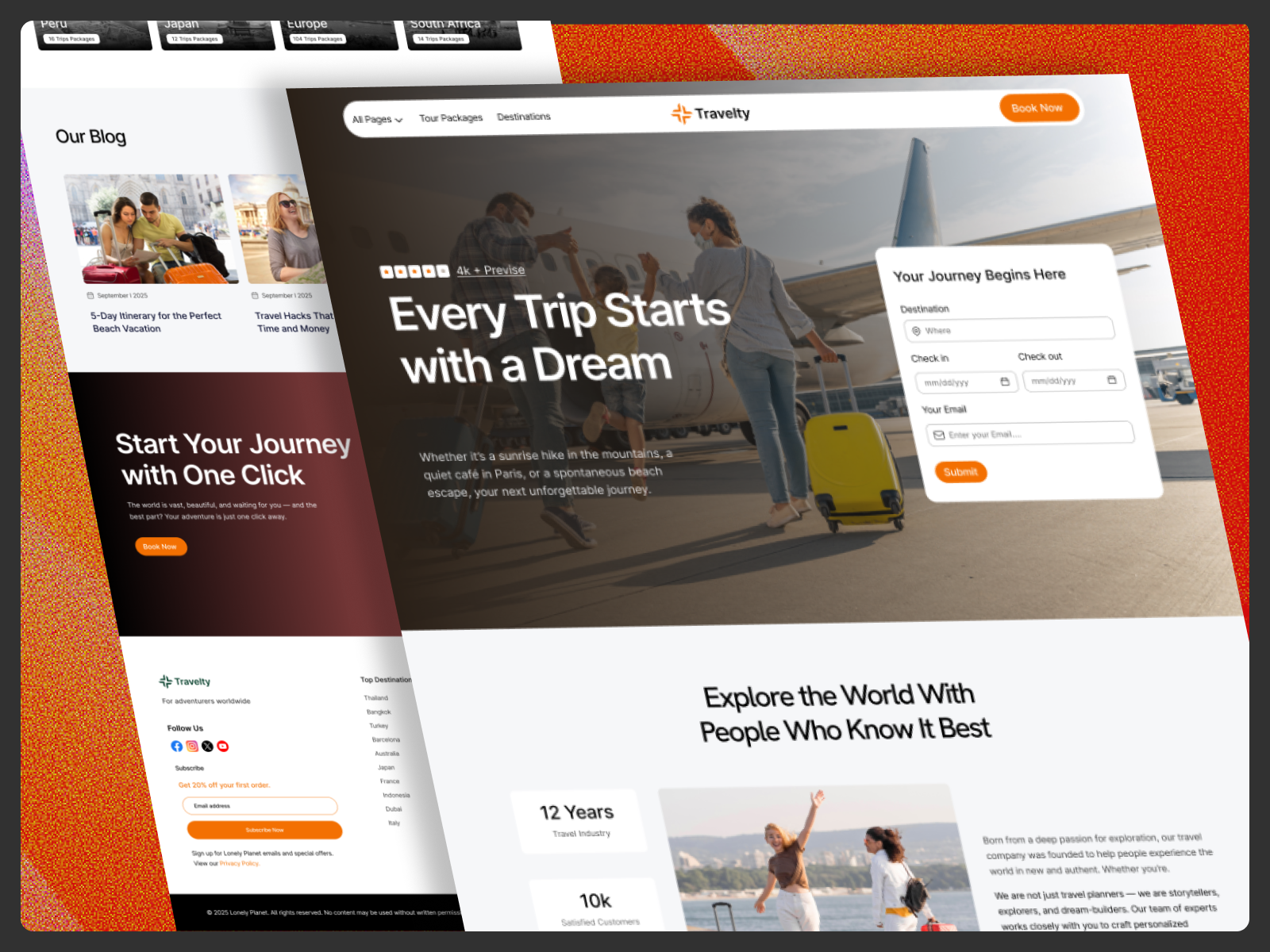 Travel Landing Page by Webtemp Studio on Dribbble