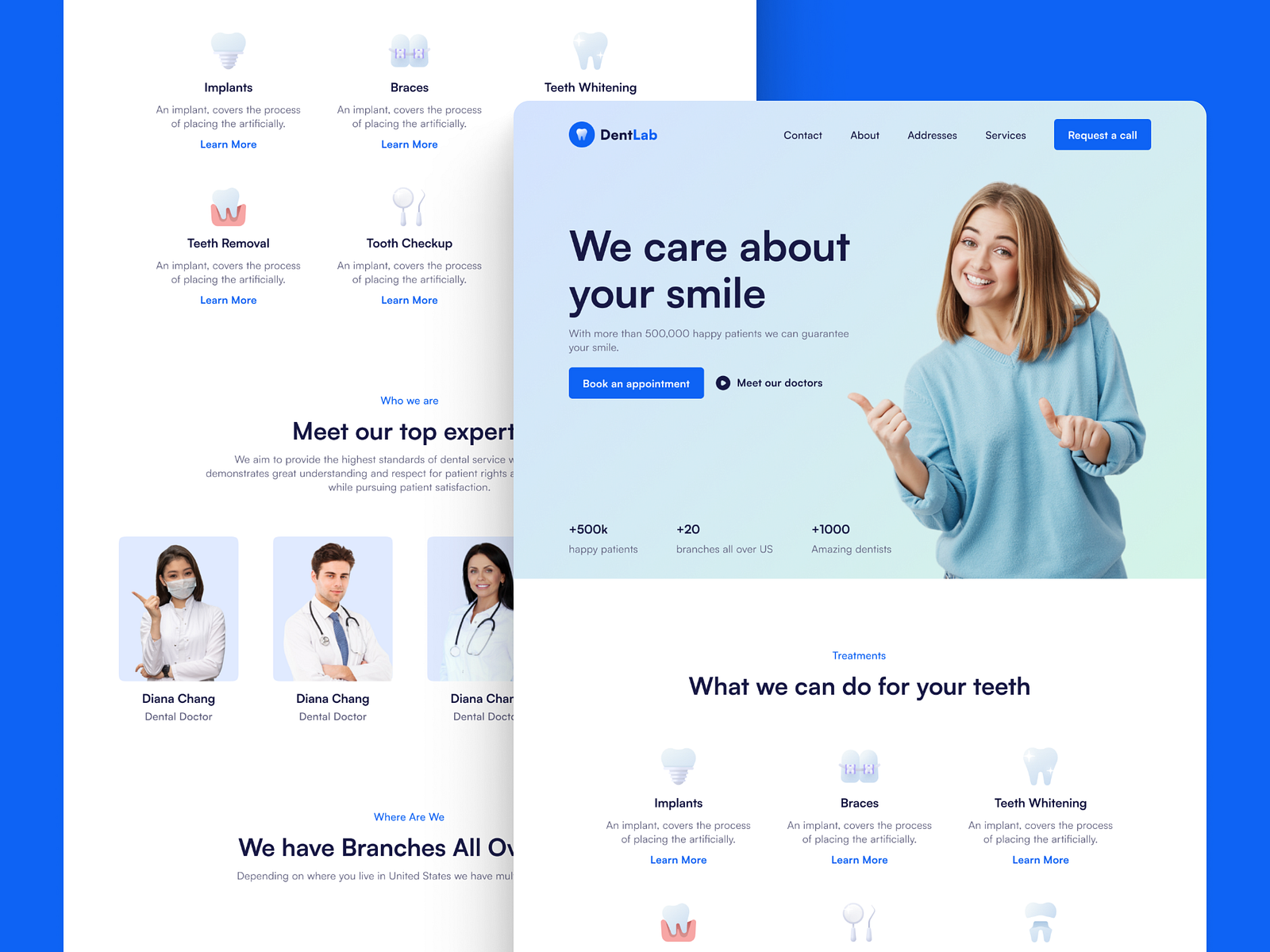 Dental Clinic Landing Page by Ali Ghadyani for Obtic™ on Dribbble