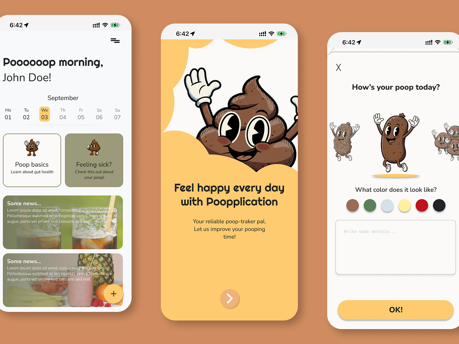 Poopplication - Poop tracker app by Jair Migliolo on Dribbble