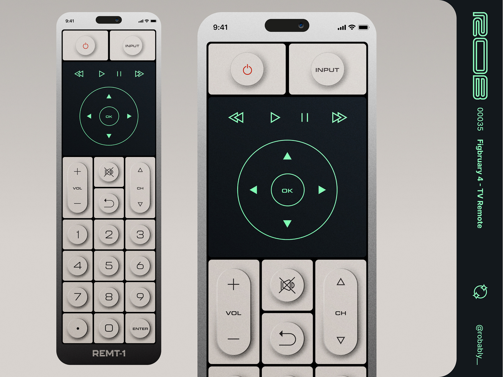 00035 - Figbruary 4 - TV Remote by Rob Daniels on Dribbble