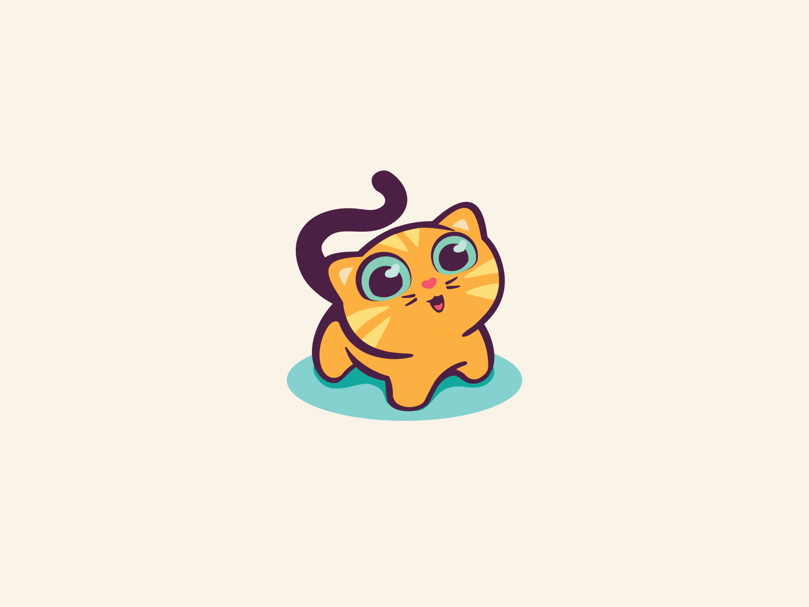 Cute Meowing Kitten Logo by Arda Design Studio on Dribbble