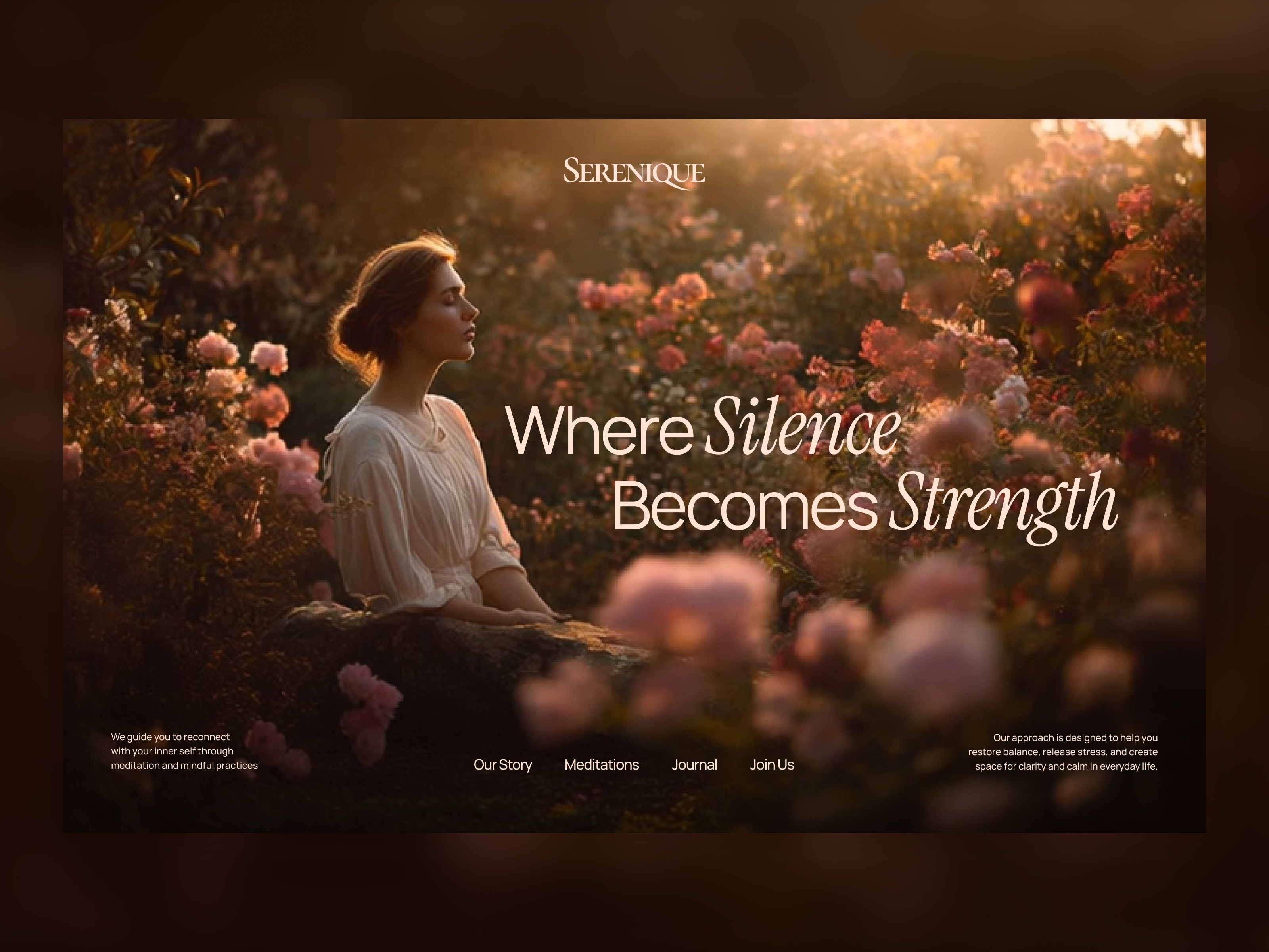 Serenique | Mindfulness & Meditation Platform Homepage Concept by Korn ...