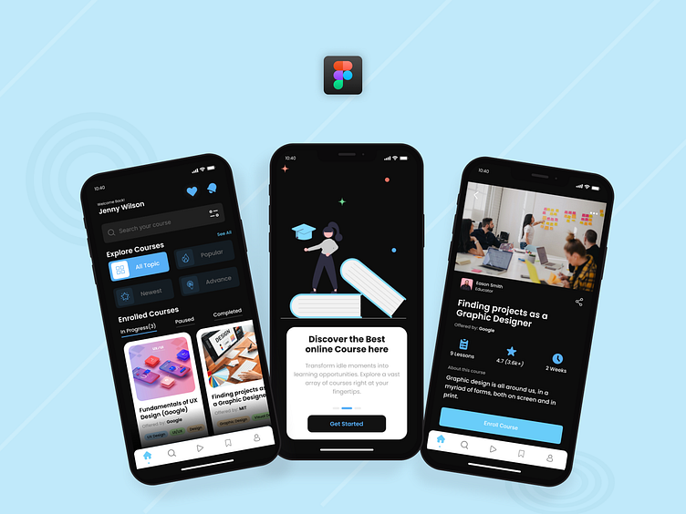 E-Learning Mobile App UI Design by Xceptive Solutions LLP on Dribbble
