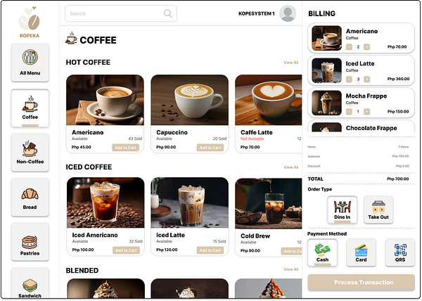KOPEKA - Cafe Ordering System (Customer POV) UI/UX Design by Jose Mari Hinolan on Dribbble