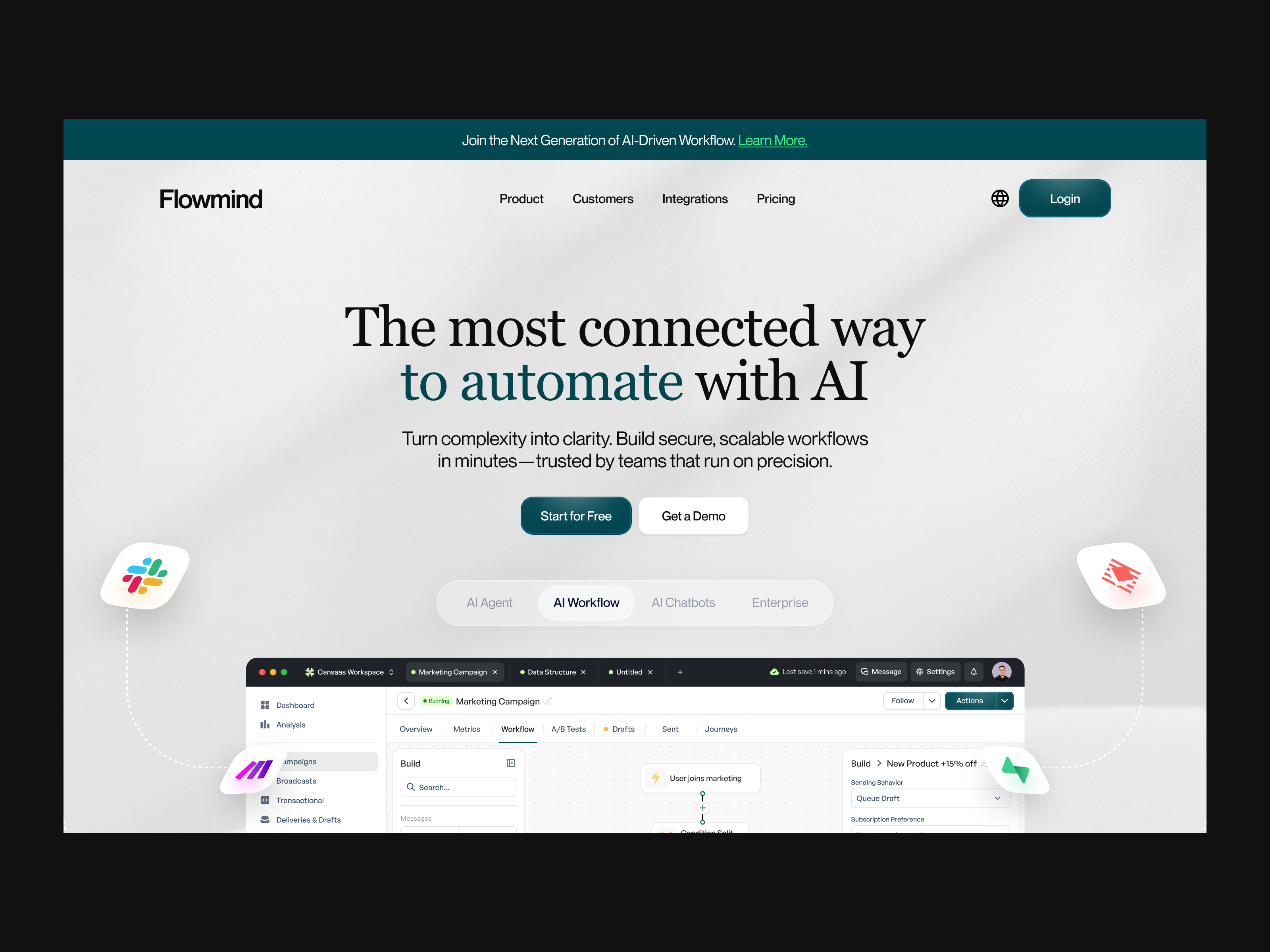 Flowmind - Automation Landing Page by Rama Zuldi for Cansaas on Dribbble