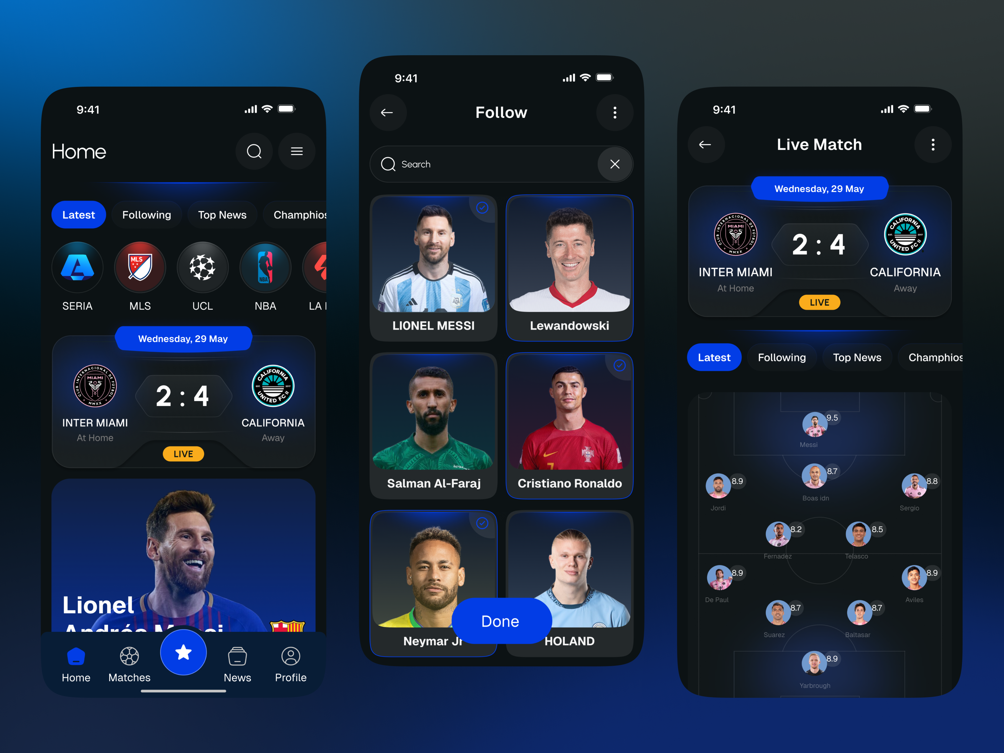 Football UI designs, themes, templates and downloadable graphic ...