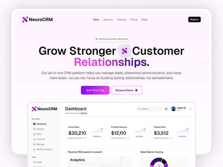 CRM Website Design by Jahidul Islam for Zain's Studio on Dribbble