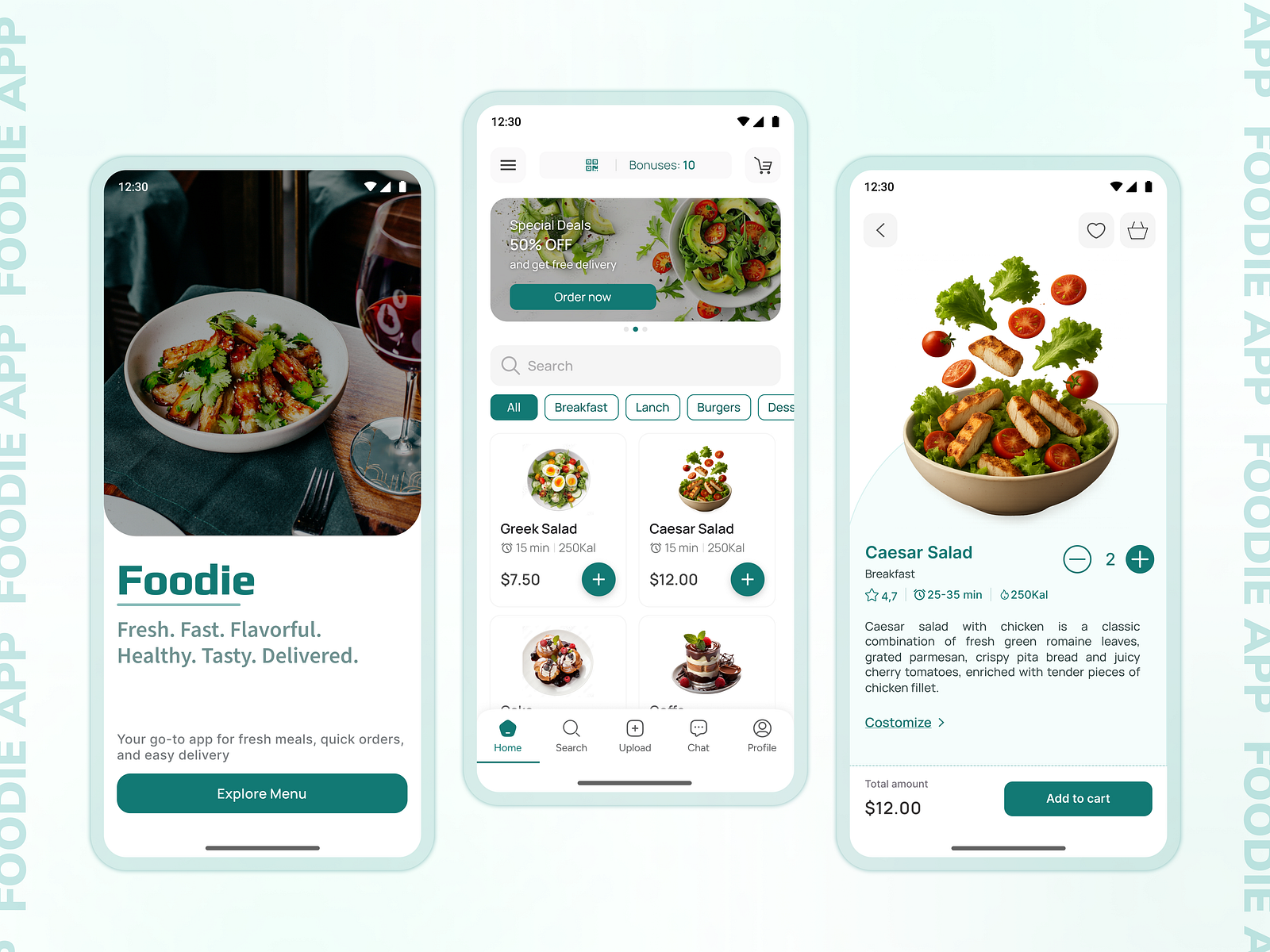 Foodie App – Fresh Food Delivery UI by Olha on Dribbble