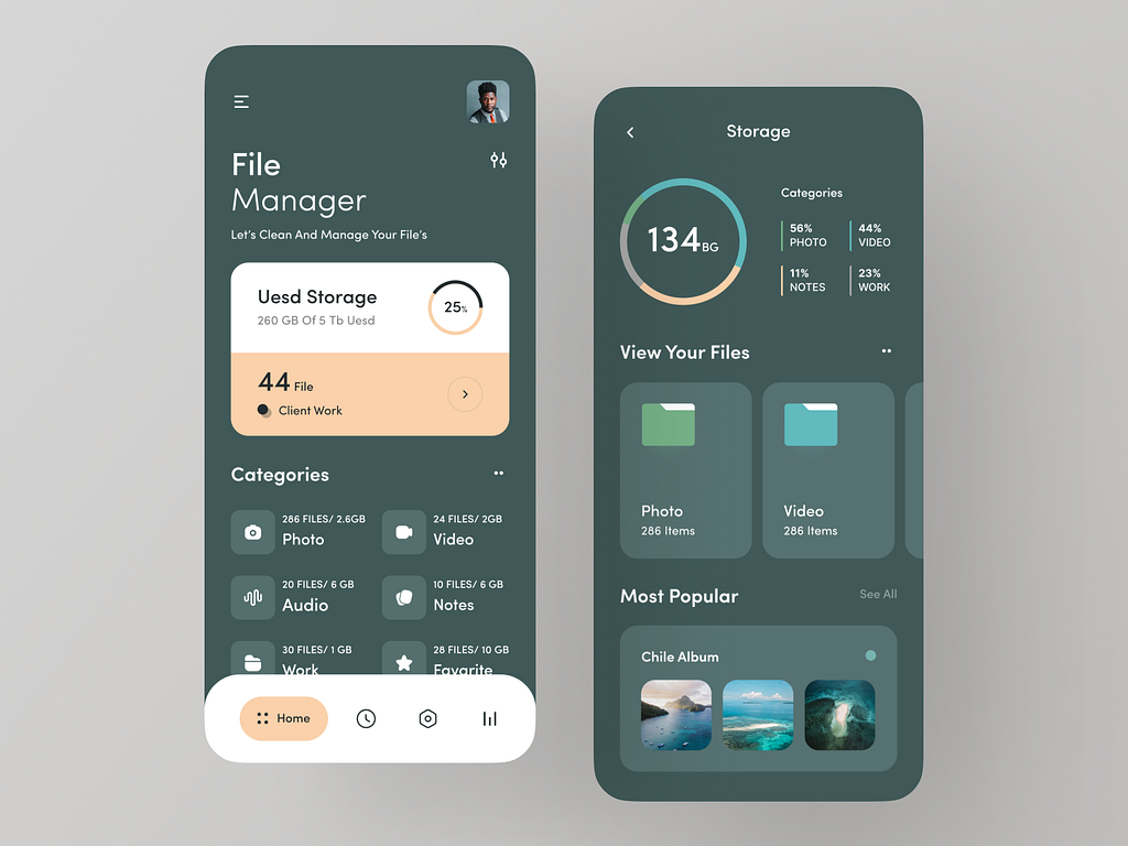 File Manager App UI by Amirul islam on Dribbble