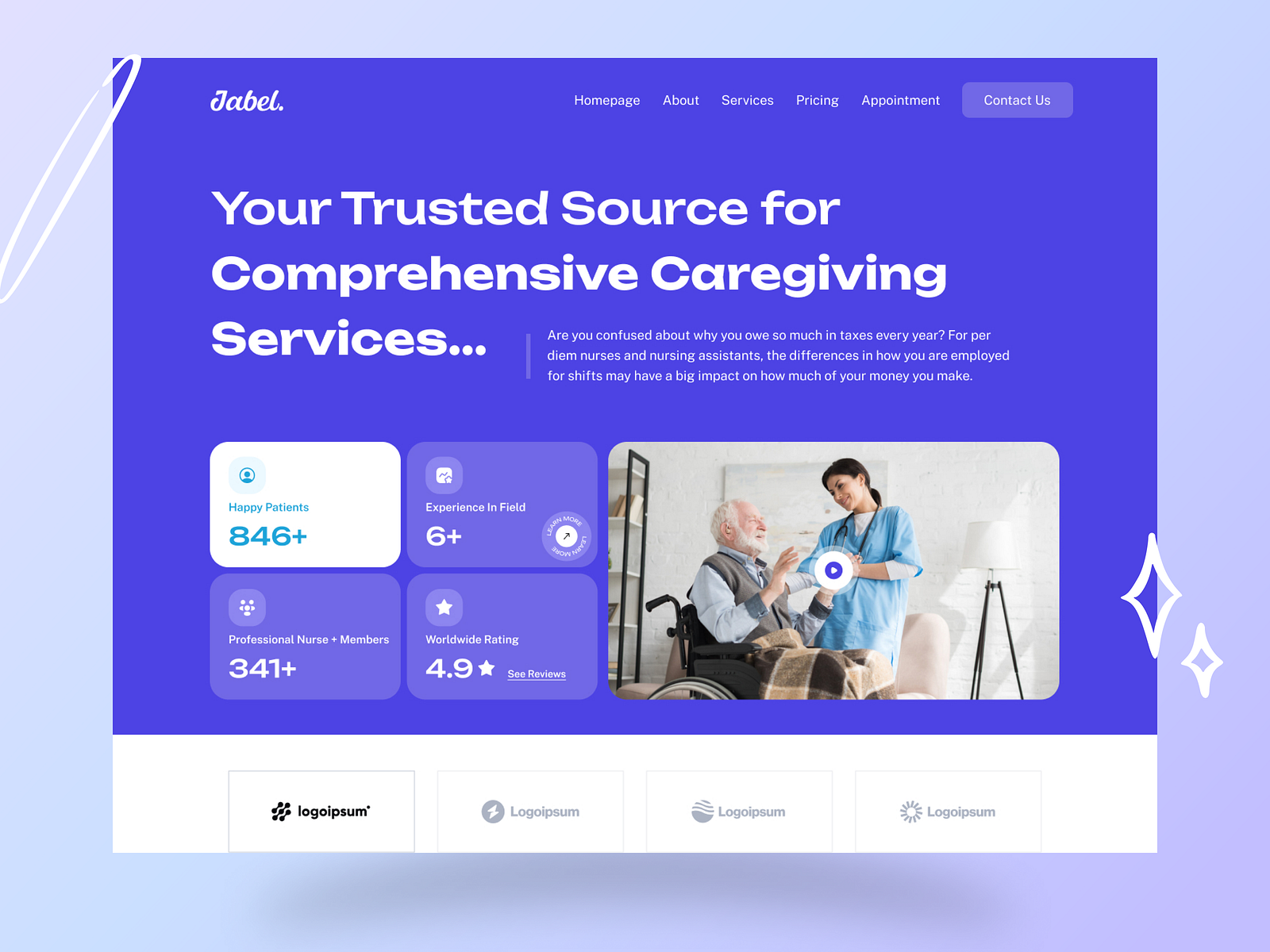 Caregiver Web Header by Jabel | UIUX & Web Design on Dribbble