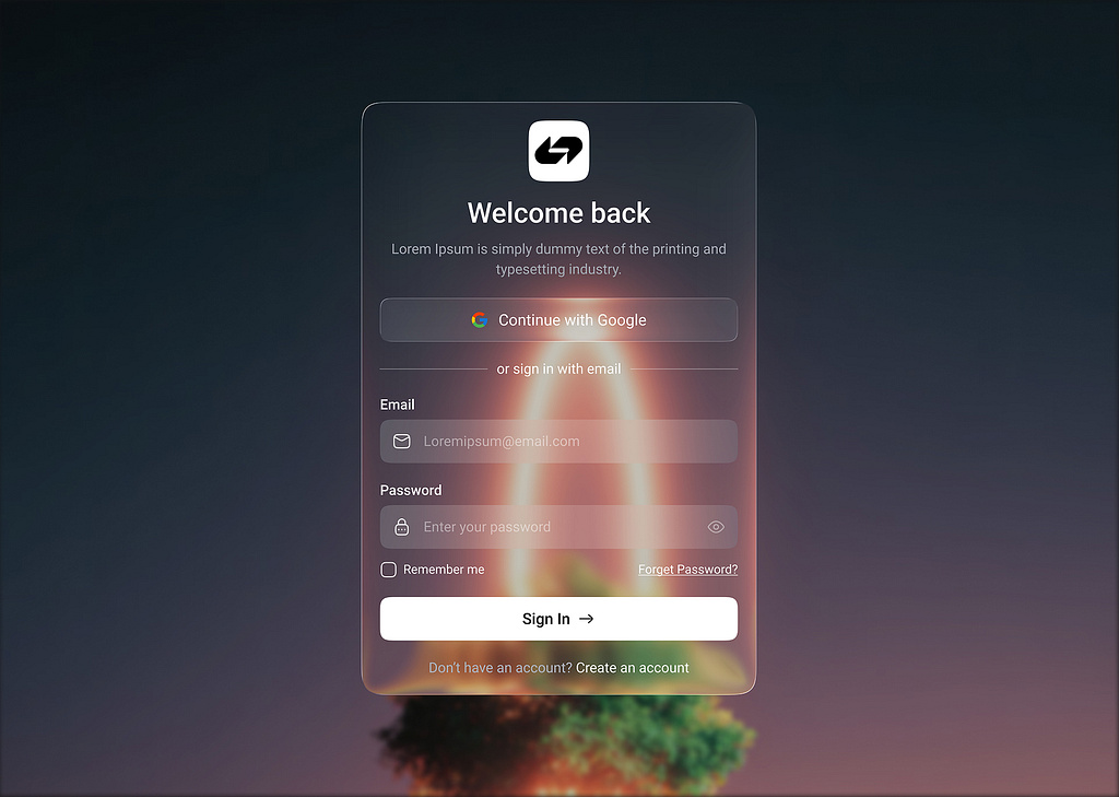 Glass Effect Login UI Design by Mubashir Saleem on Dribbble